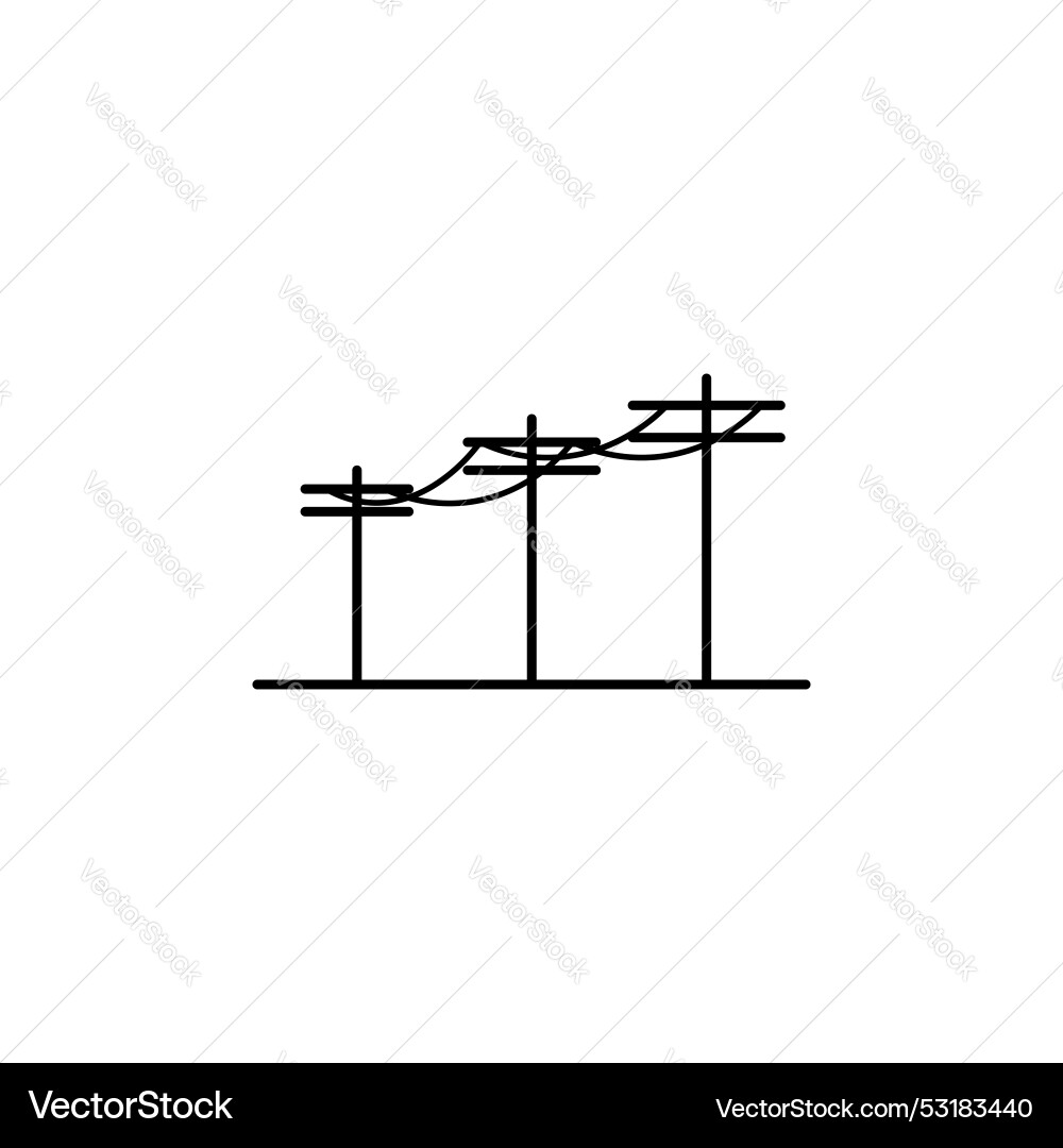 Utility pole icon isolated on white background Vector Image