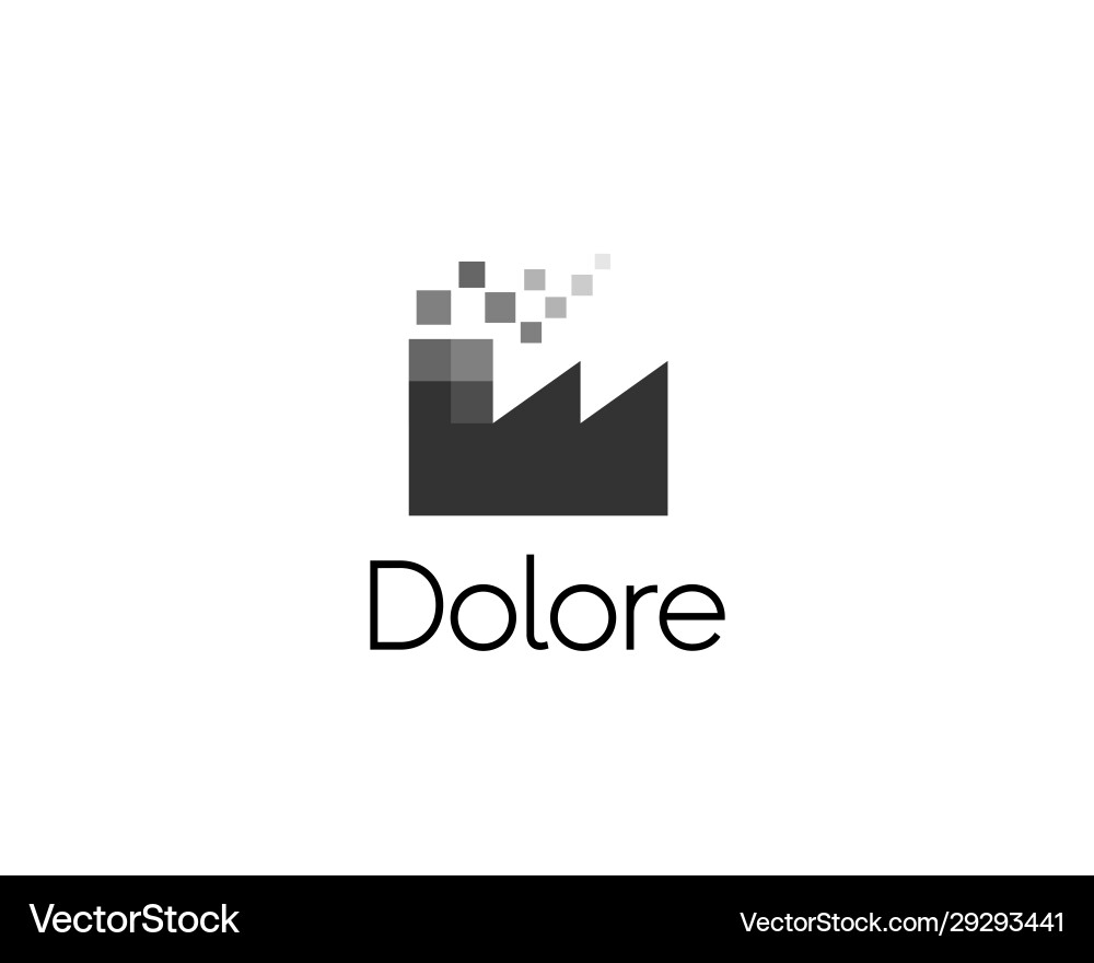 Abstract pixel factory logo icon design modern Vector Image