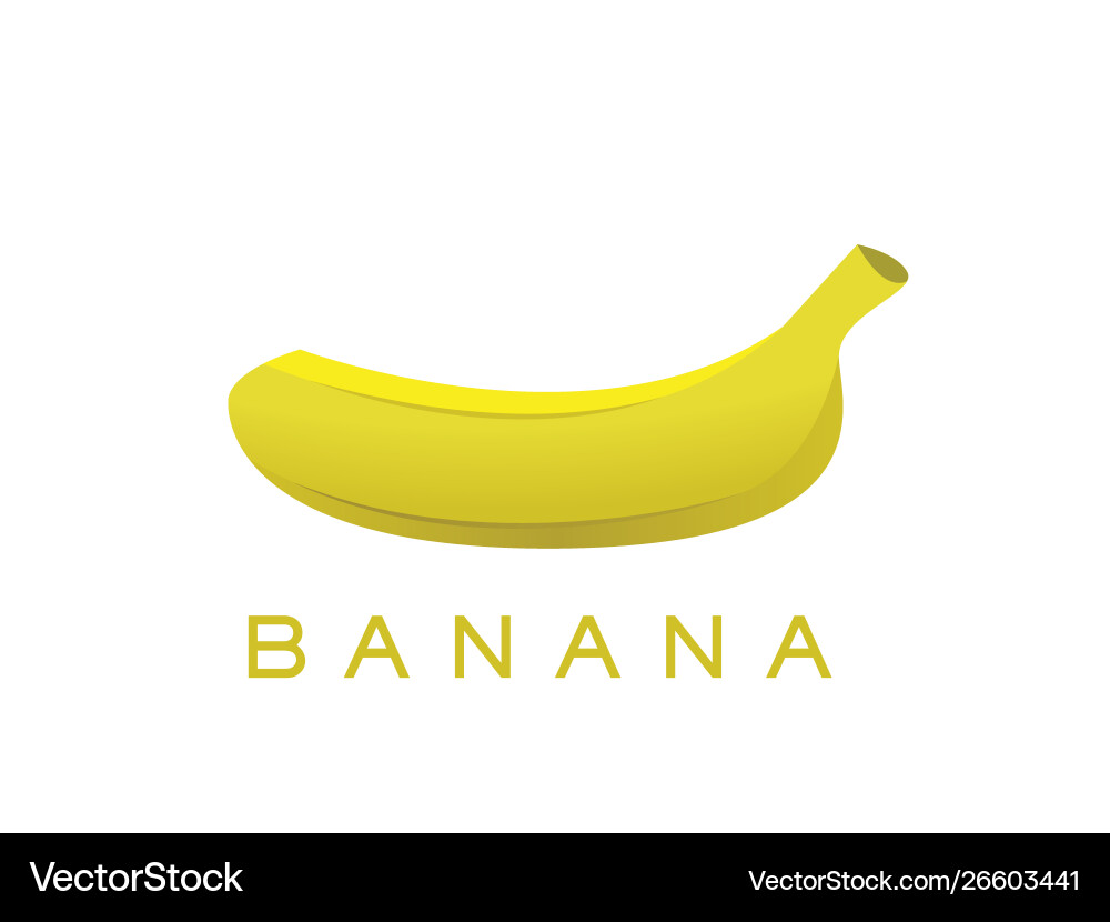 Banana logo and text for designs Royalty Free Vector Image