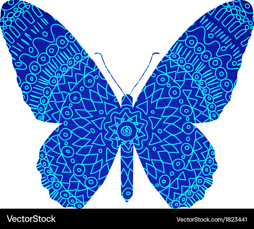 Blue butterfly Royalty Free Vector Image - VectorStock