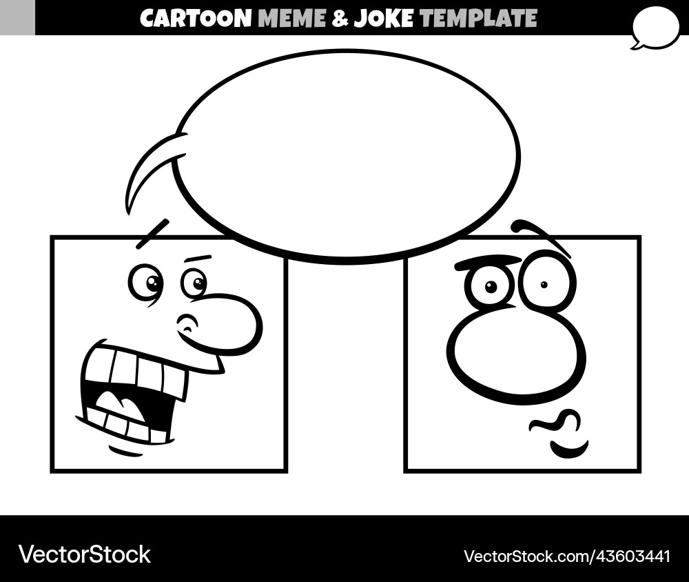 Cartoon meme Template mit Comic Zeichen Lizenzfreier Vektor