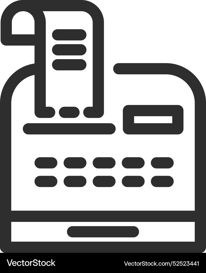 Cash register machine line icon retail payment Vector Image