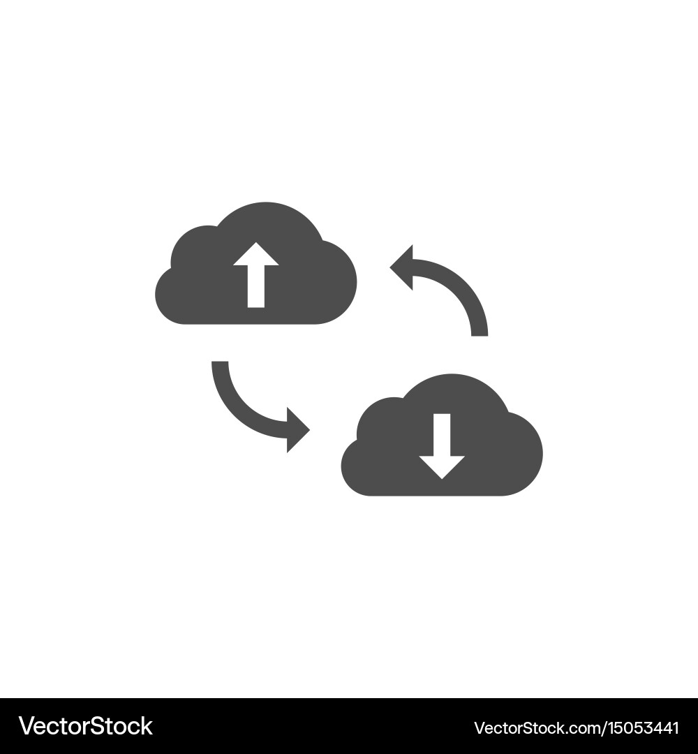 Cloud data synchronization icon Royalty Free Vector Image