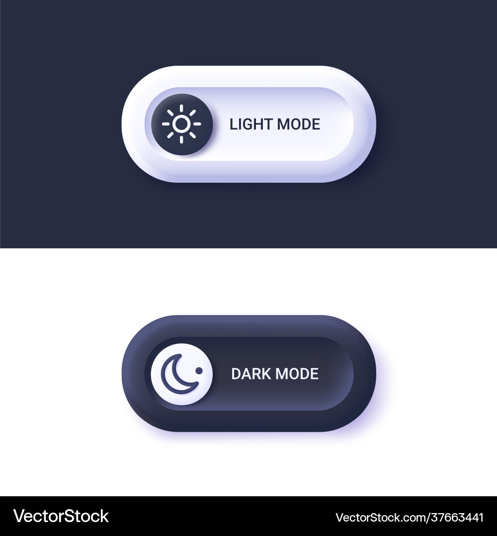 Day night switch - dark mode light Royalty Free Vector Image