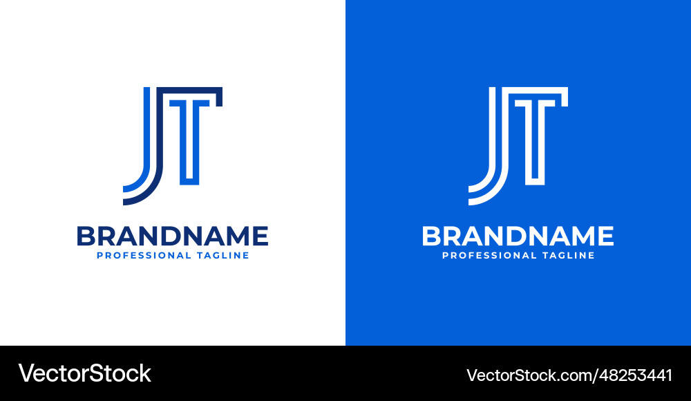 Brief jt line monogram logo passend Lizenzfreier Vektor