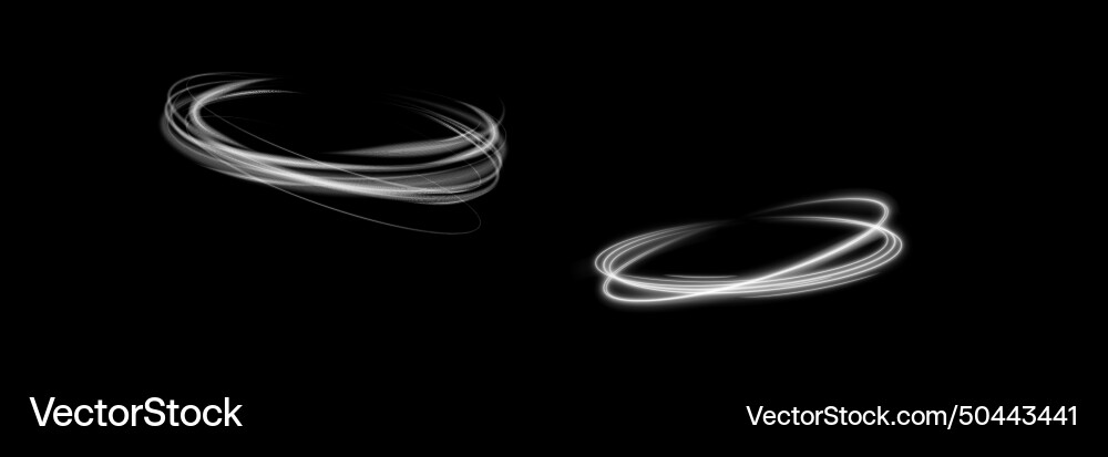 Magical light effect rotating luminous ellipses Vector Image