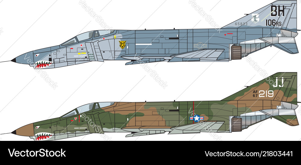 McDonnell Douglas F-4 Phantom II Color Scheme Vector Image