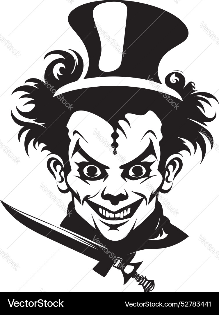 Midnight mime eerie clown logo phantom parody Vector Image