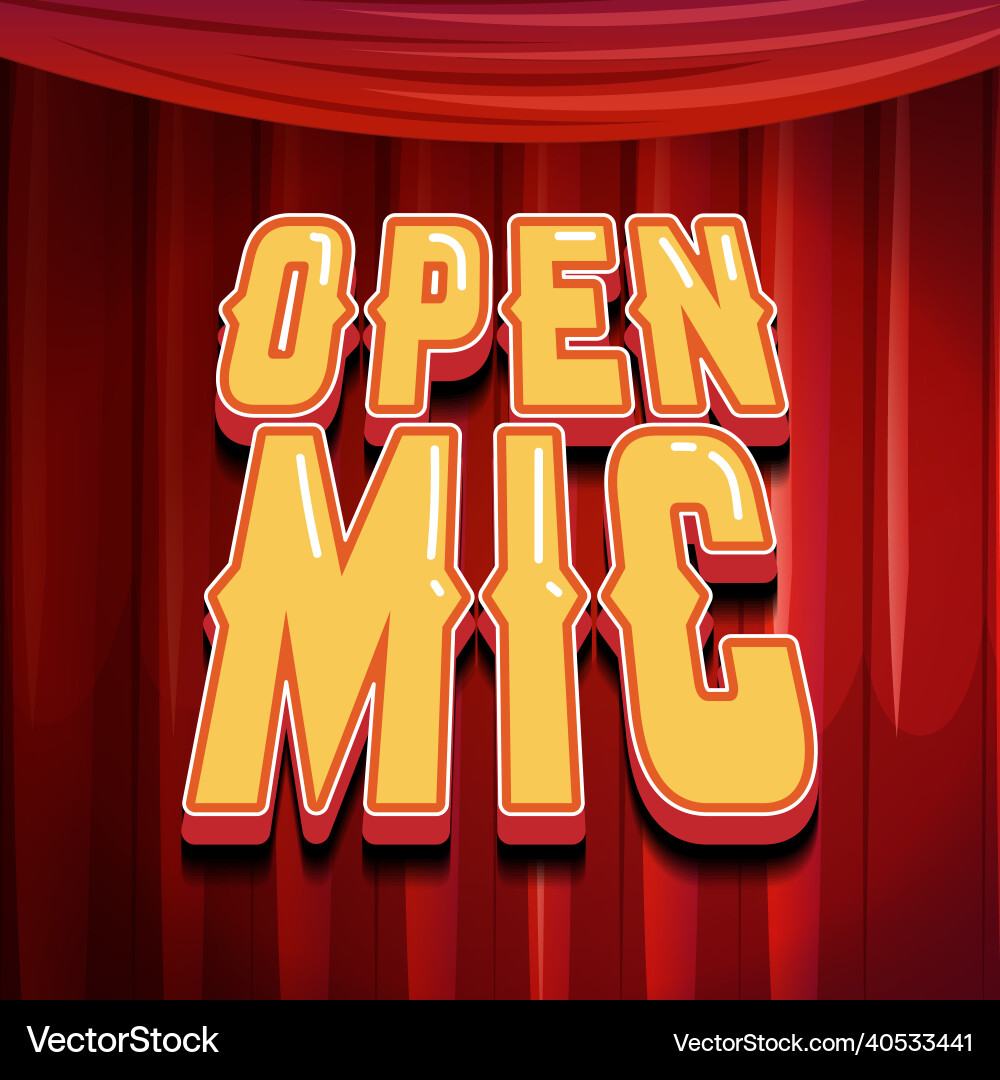 Open mic banner design Royalty Free Vector Image