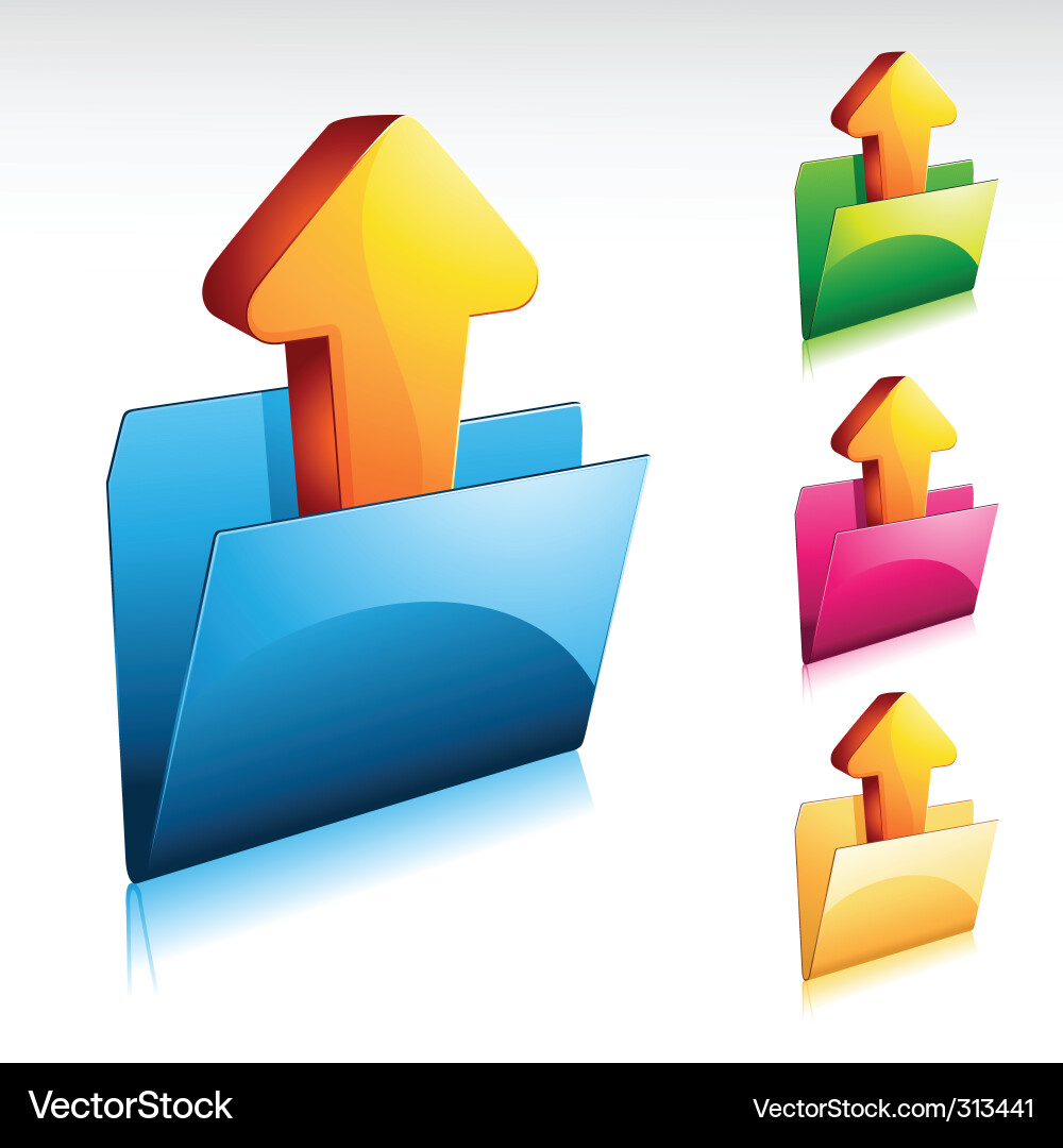 Ordnersymbol hochladen Lizenzfreies Vektorbild