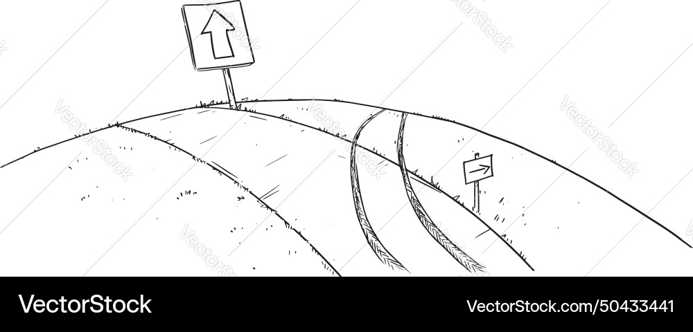 Road going forward and your way cartoon Royalty Free Vector