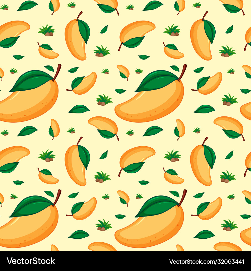 Seamless background design with mango Royalty Free Vector