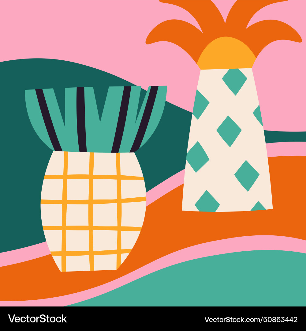 Abstract cartoon tropical landscape Royalty Free Vector