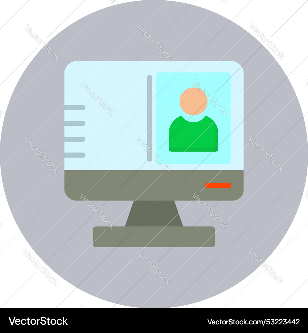 Accounts flat circle icon Royalty Free Vector Image