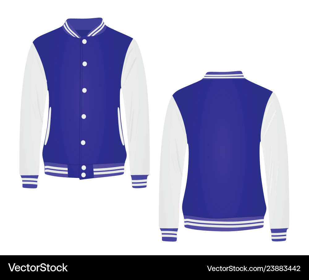 Blue college jacket Royalty Free Vector Image - VectorStock
