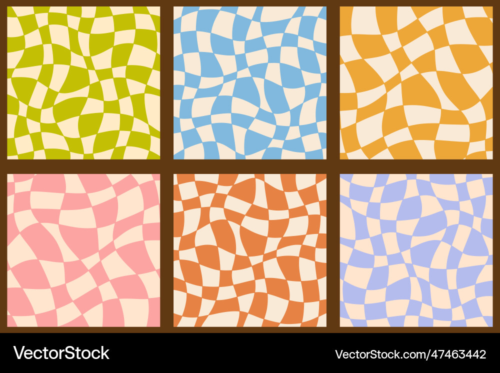 Checkered background psychedelic checkerboard set Vector Image