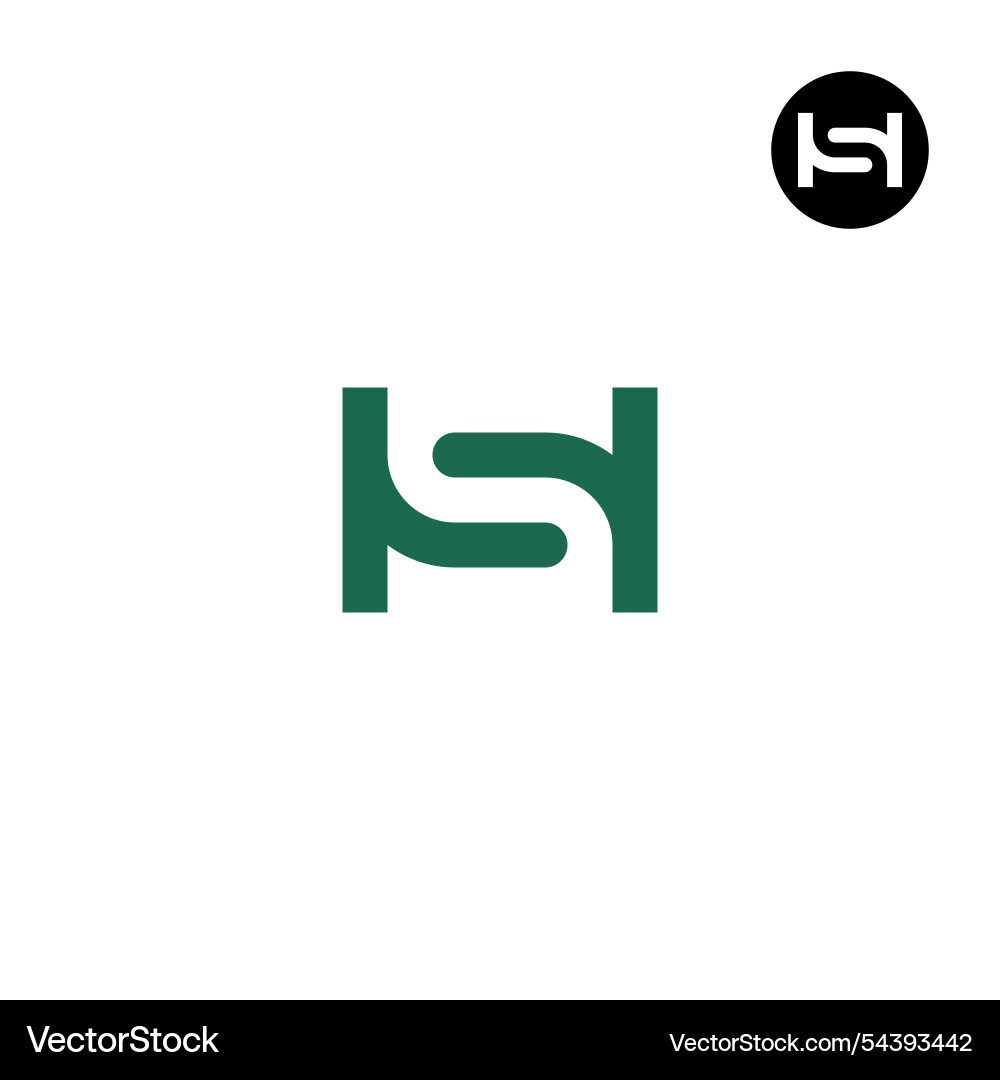 Letter isi logo negative space Royalty Free Vector Image
