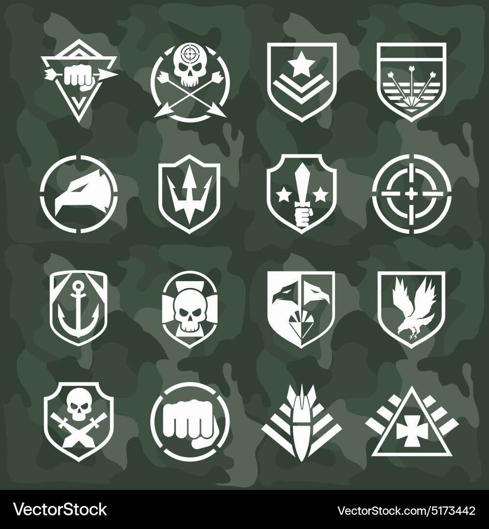 Military symbol icons Royalty Free Vector Image