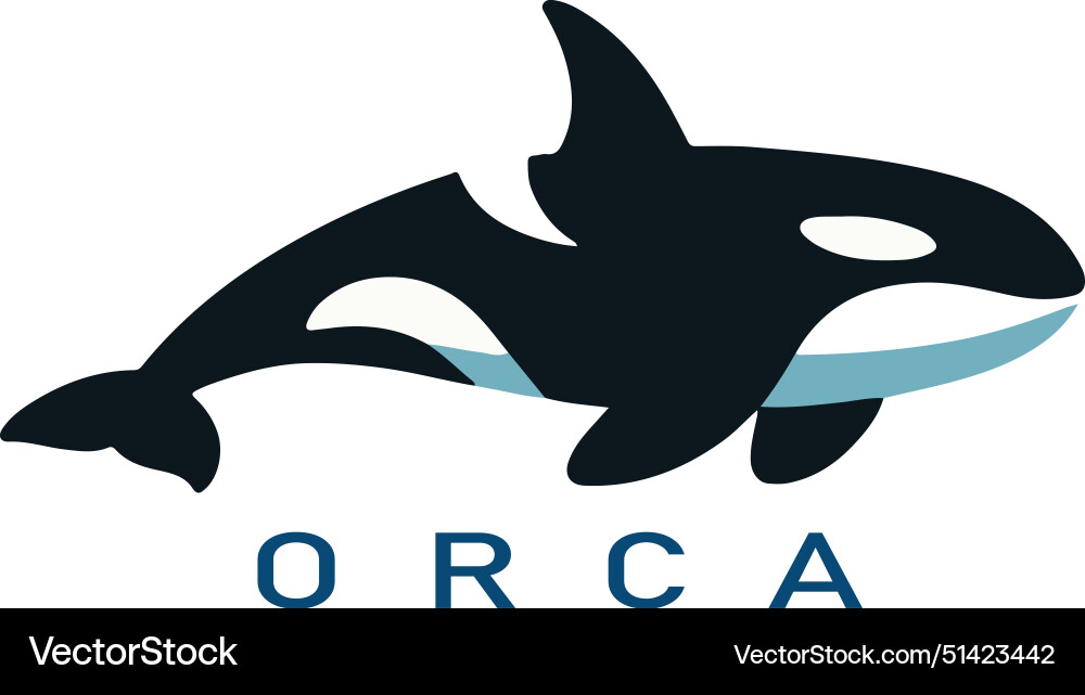 Modern minimalist orca whale logo Royalty Free Vector Image