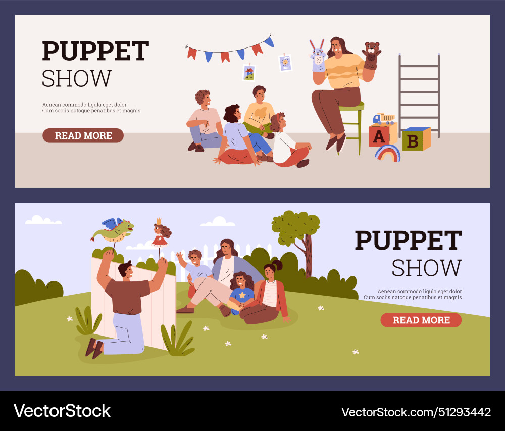 People playing in the hands puppet show Royalty Free Vector