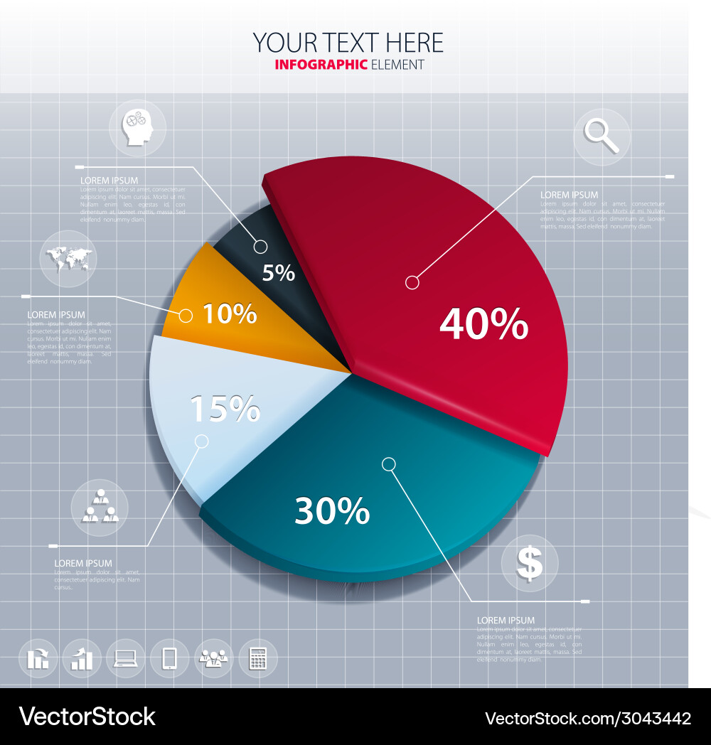 Pie chart - business statistics Royalty Free Vector Image