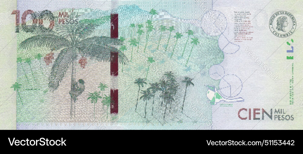 Reverse high polygonal pixel mosaic banknote 100 Vector Image