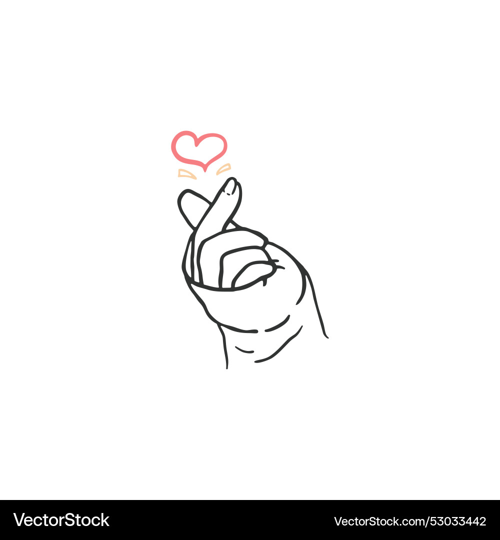 Saranghae hand korean pop culture Royalty Free Vector Image