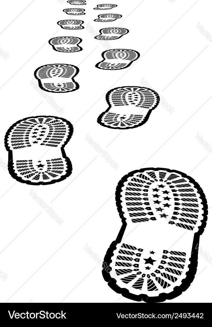 Shoe Print Footsteps Royalty Free Vector Image