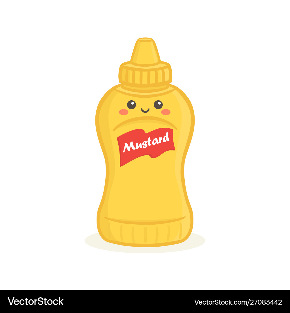 Smiling Mustard Bottle Royalty Free Vector Image