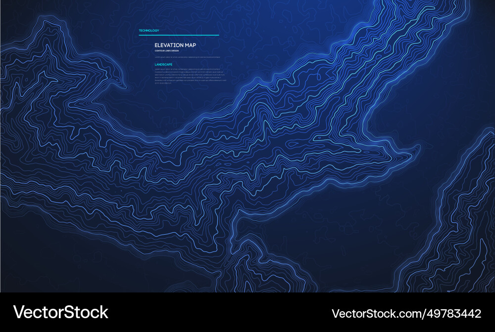 Topographic map blue technology background big Vector Image