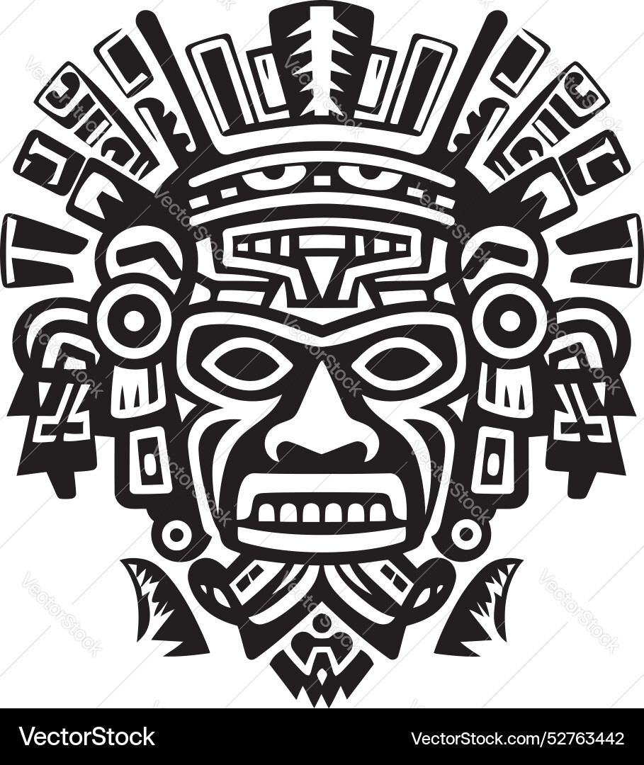Vintage aztec legacy honored logo tributes Vector Image