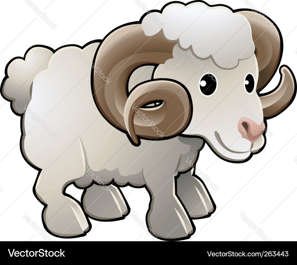 Adorable Ram Cartoon Royalty Free Vector Image