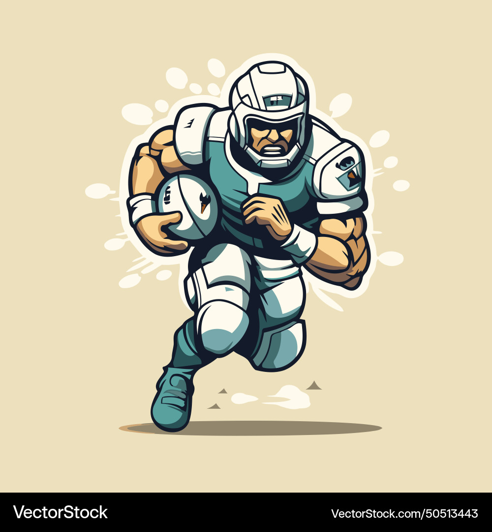 Astronaut running with a ball in his hands Vector Image