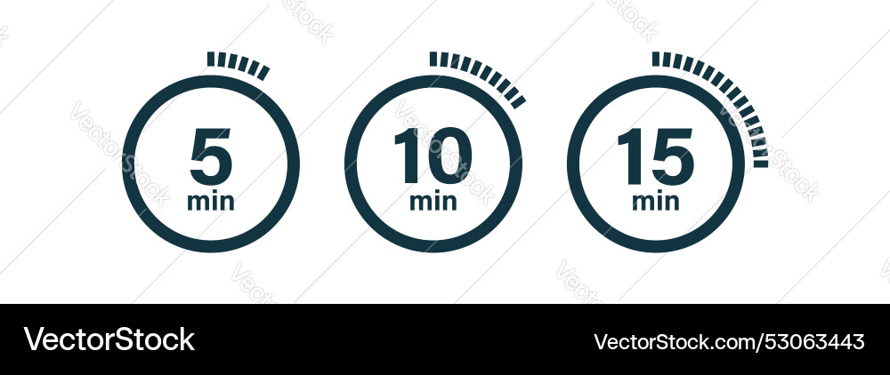 Clock symbols stopwatch signs timer icons Vector Image