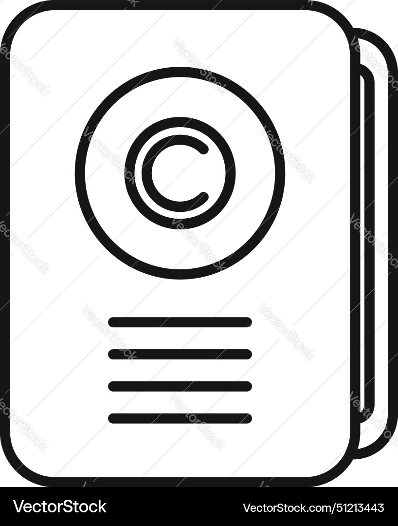 Copyright law folder icon outline online Vector Image