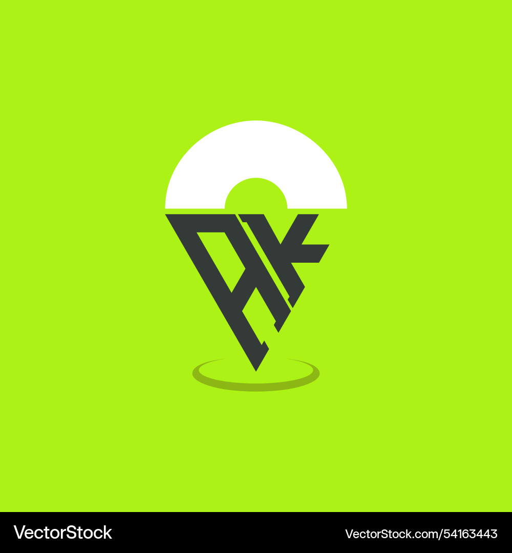 Letter ak location logo design modern initials Vector Image