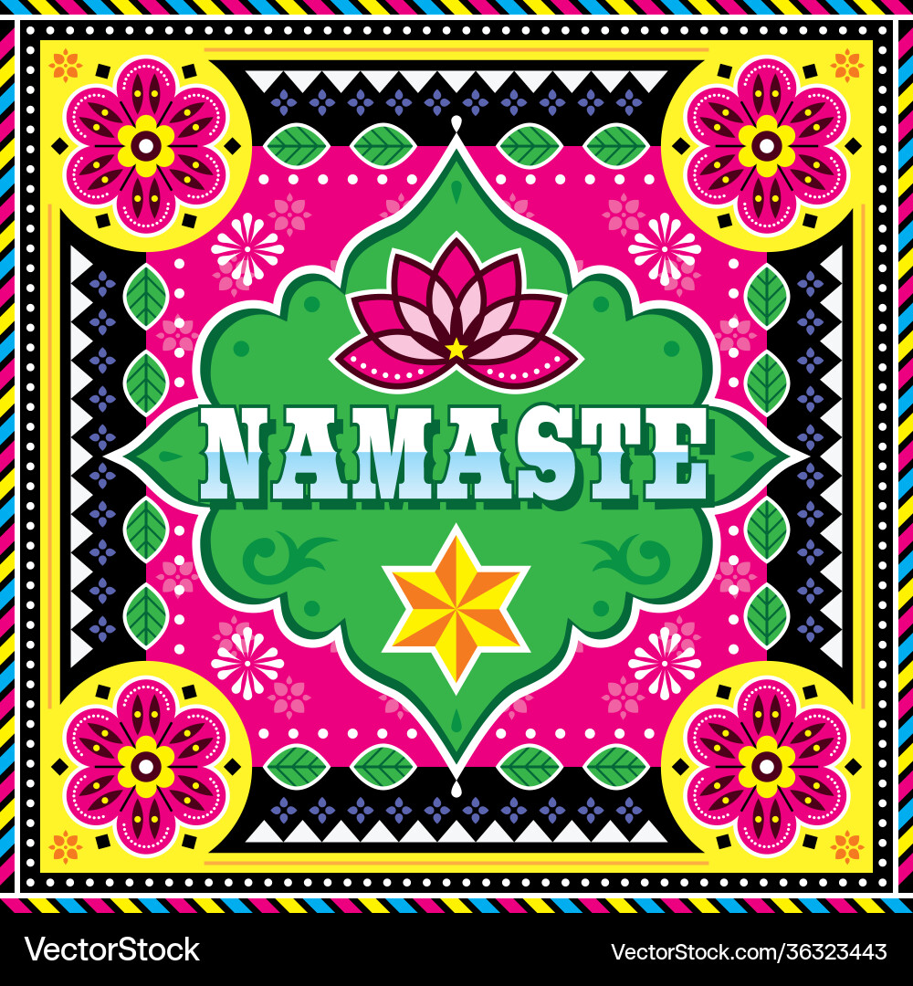 Namaste design pakistani or india art Royalty Free Vector