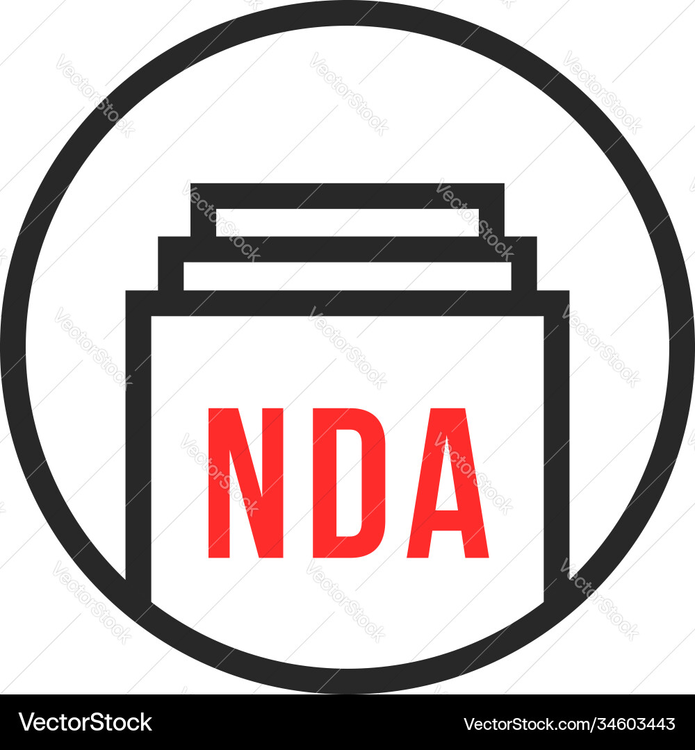 Nda or non-disclosure agreement icon Royalty Free Vector
