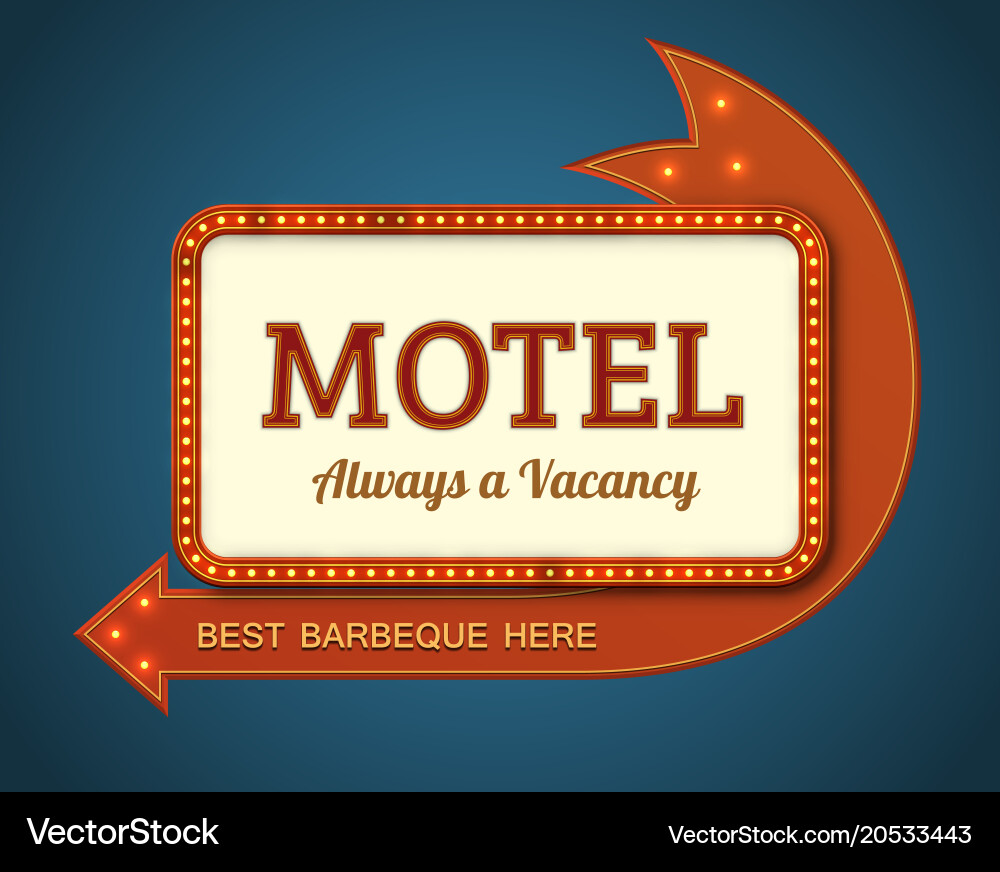 Old motel signboard Royalty Free Vector Image - VectorStock