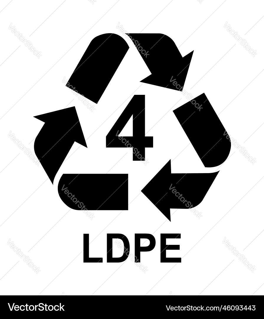 Recycling symbols for plastic icon ldpe Royalty Free Vector