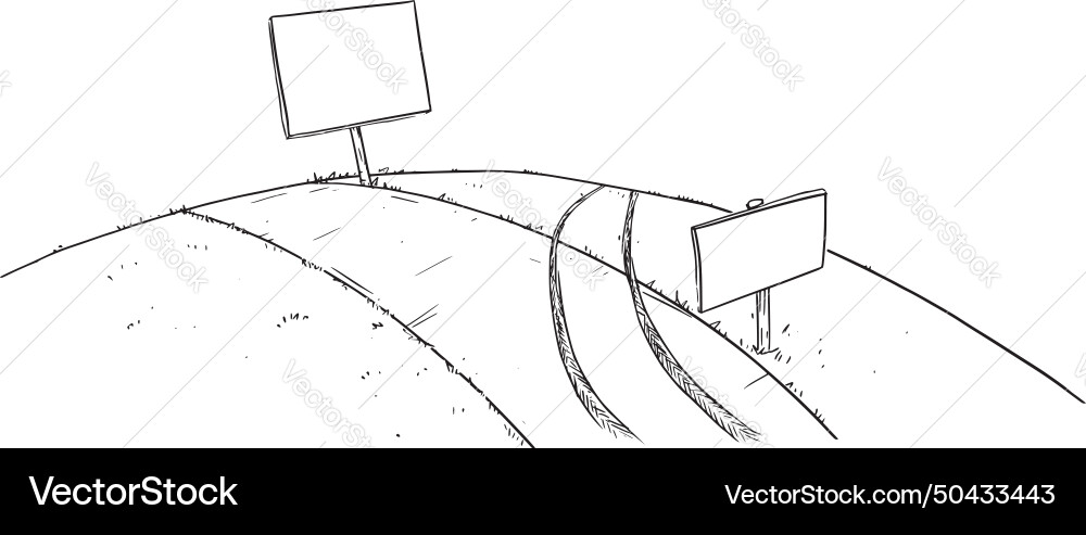 Road going forward and your way cartoon Royalty Free Vector