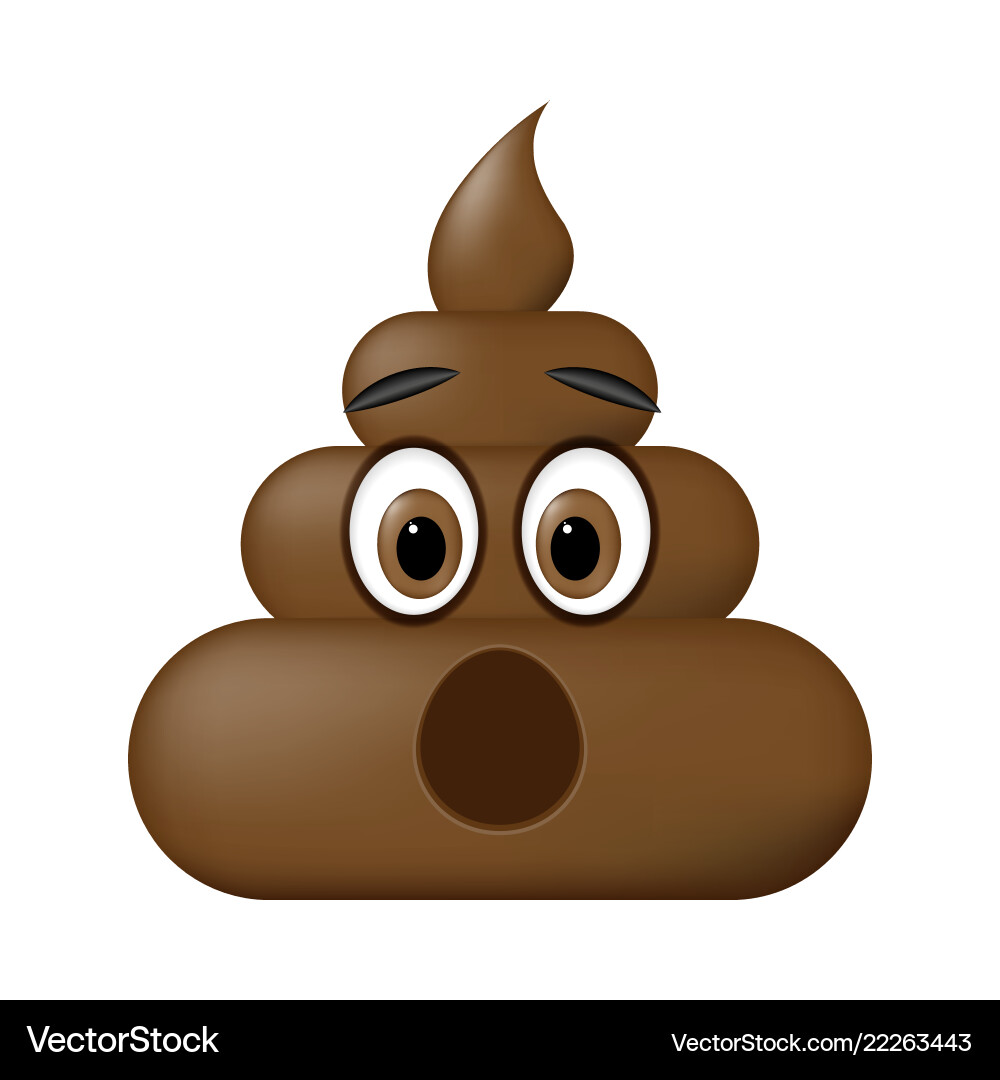 Shit icon surprise faces poop emoticon Royalty Free Vector