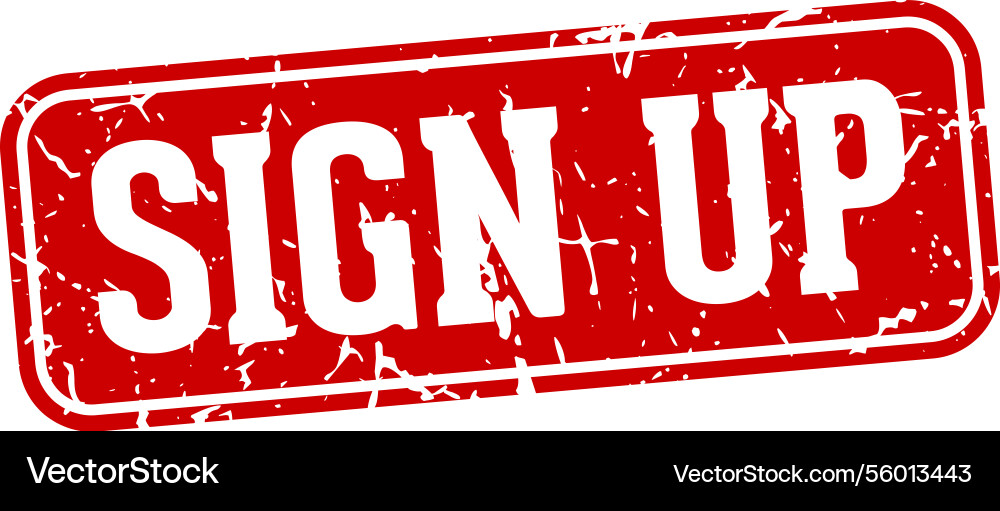 Sign up rectangular stamp Royalty Free Vector Image