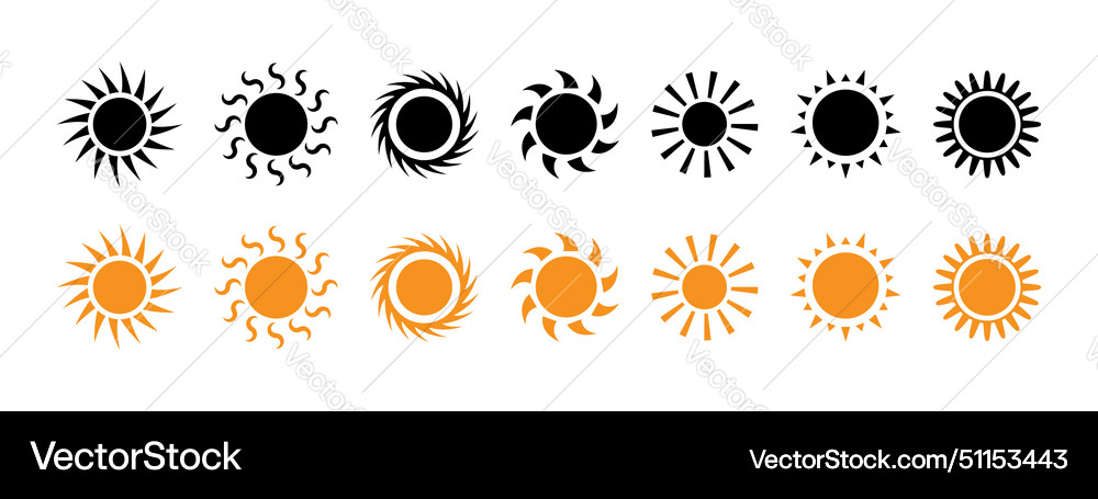Sun icon for graphic design Royalty Free Vector Image