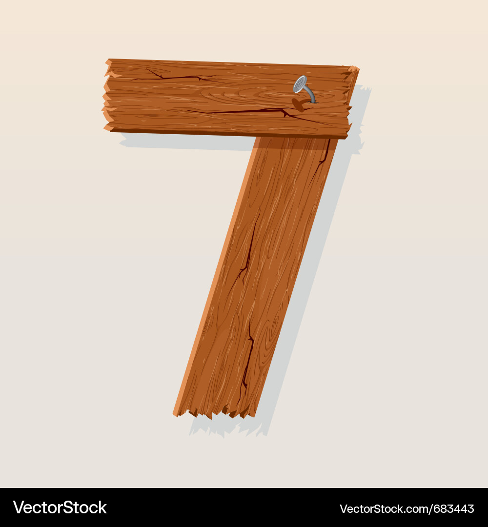 Wooden type 7 Royalty Free Vector Image - VectorStock