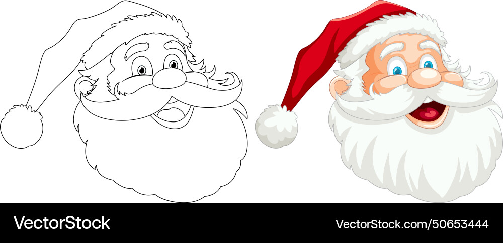 Black and white colored santa claus Royalty Free Vector