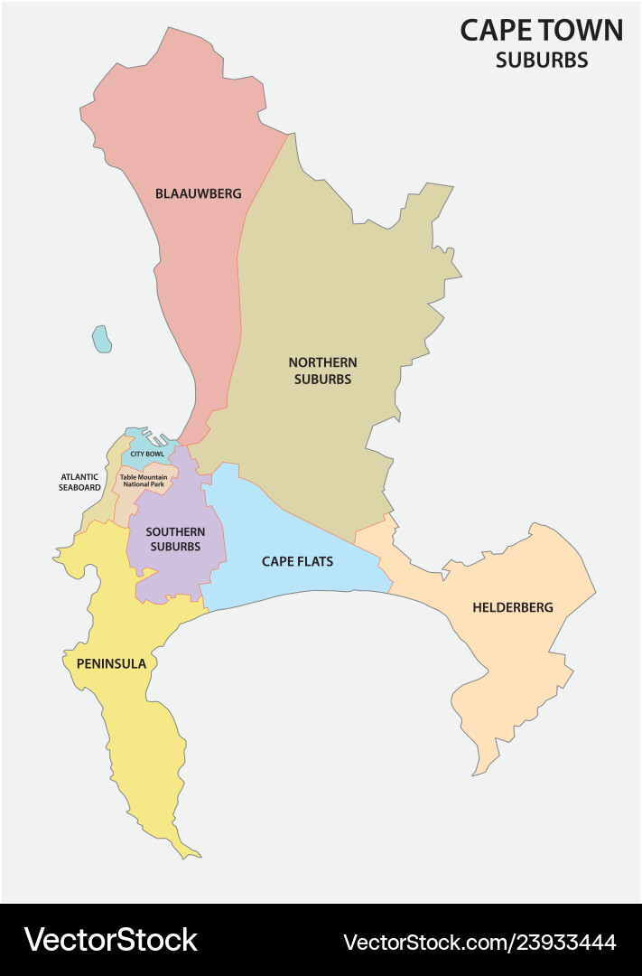 Map Of Cape Town Suburbs Cape Town Map South Africa