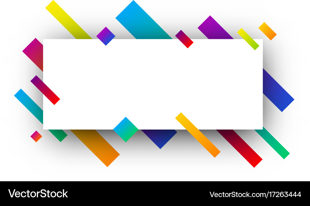 Colorful rectangular abstract background on white Vector Image
