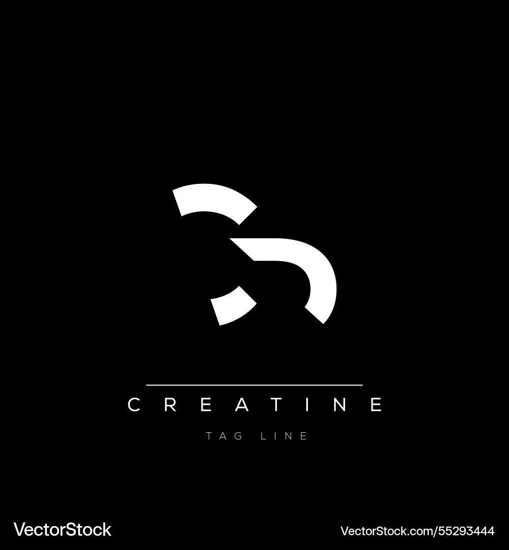 Cr creative monogram logo Royalty Free Vector Image