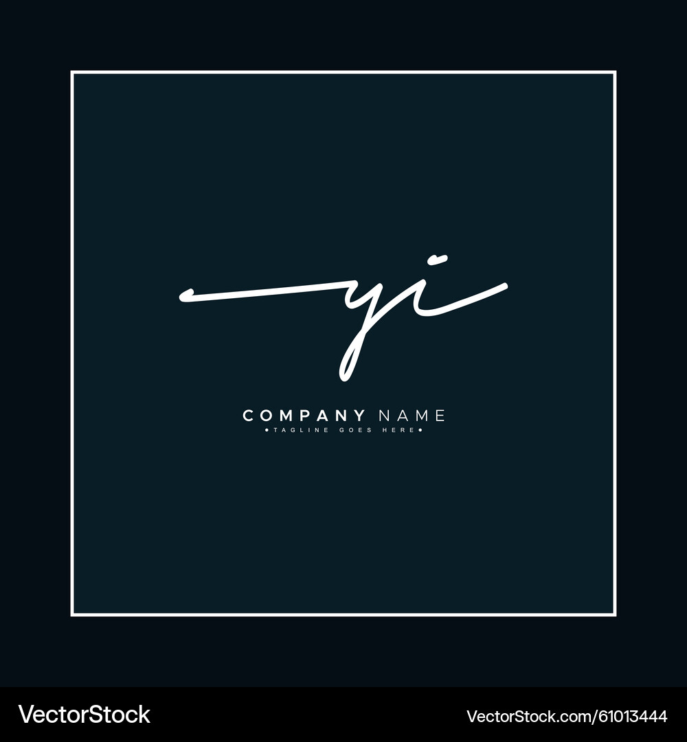 Elegant YI Signature Logo - Initial Letter – Royalty-Free Vector ...